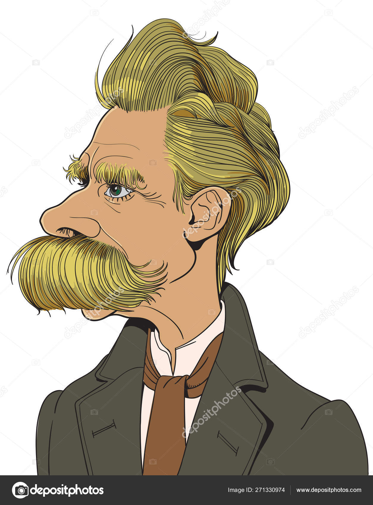 Nietzsche Dibujos animados dibujo, vector vector, gráfico vectorial ...