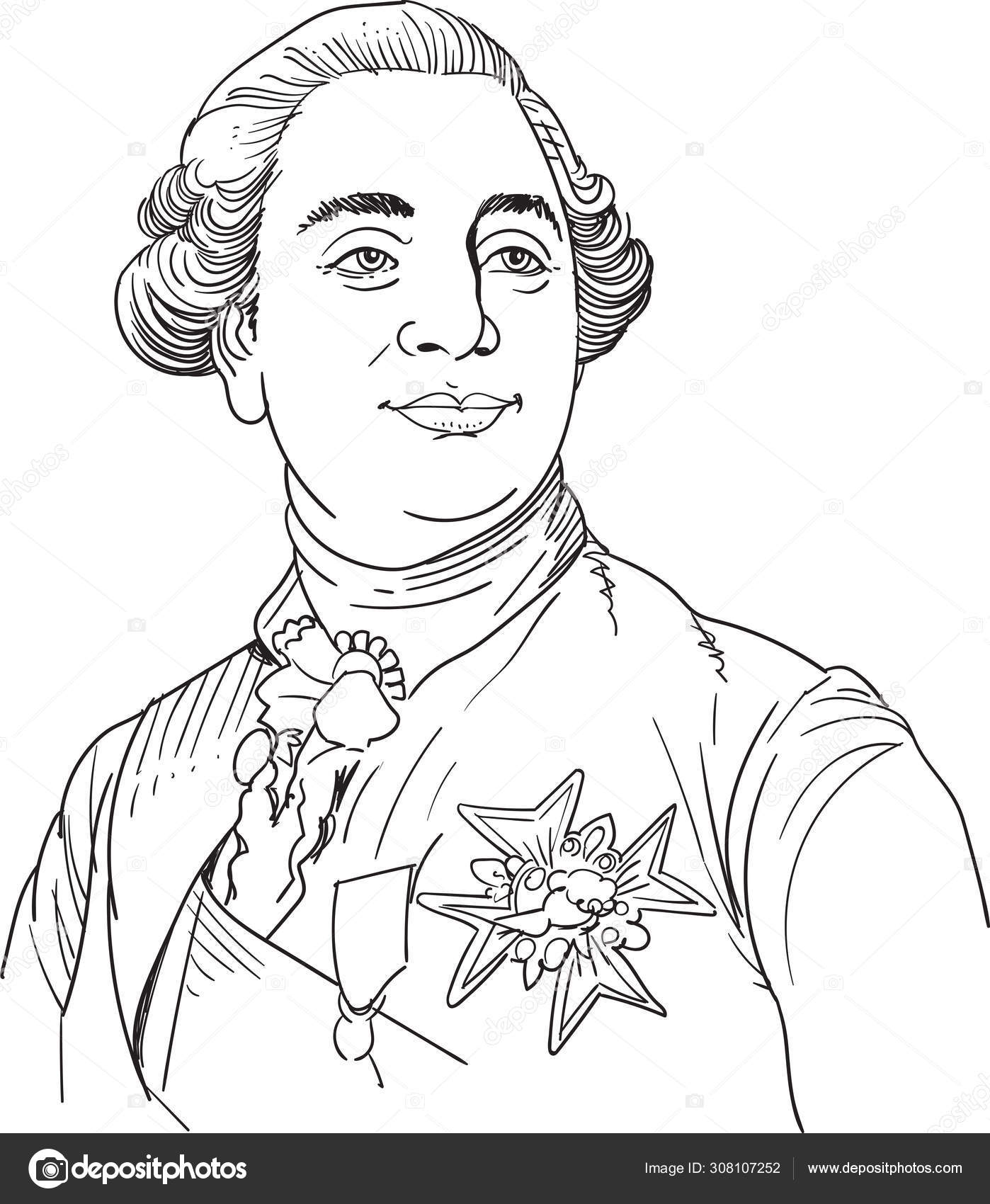 King Louis Xvi Drawing Sketch Coloring Page