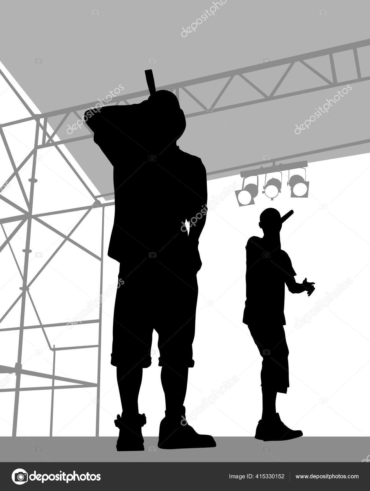 Rapper With Mic Silhouette