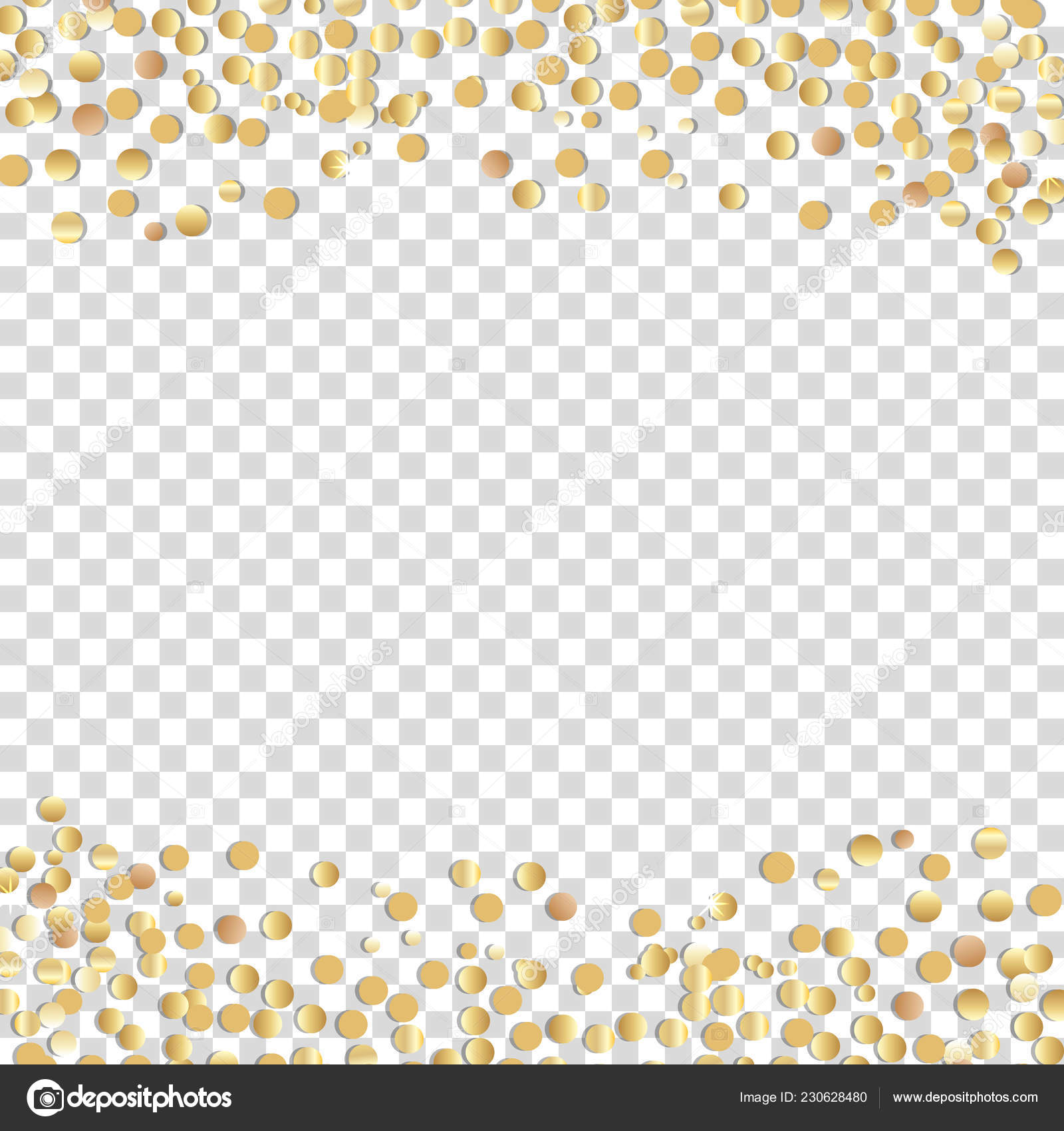 Gold Confetti Isolated Transparent Background Vector Illustration Stock ...