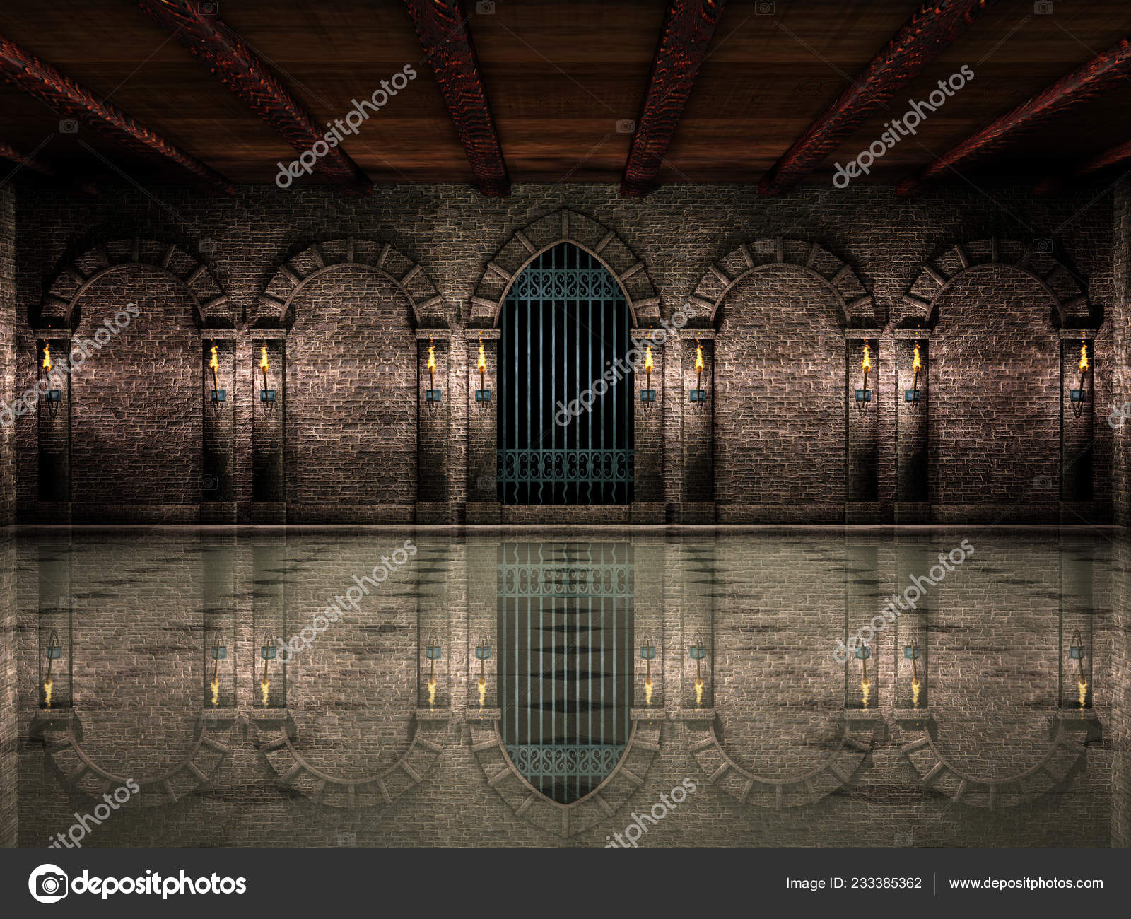 Castle Hallway Night