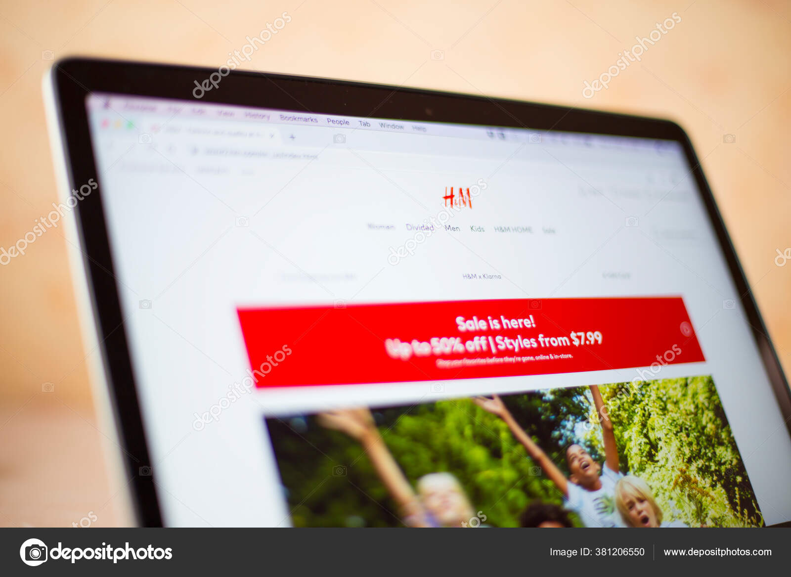 Web Site Computer Screen Swedish Multinational Retail Clothing Company ...
