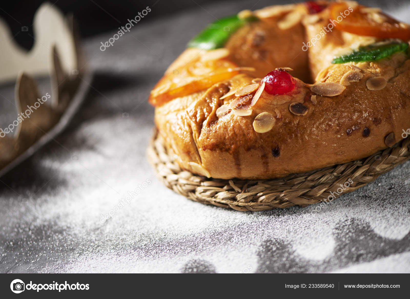 Closeup Roscon Reyes Spanish Three Kings Cake Eaten Epiphany Day ...