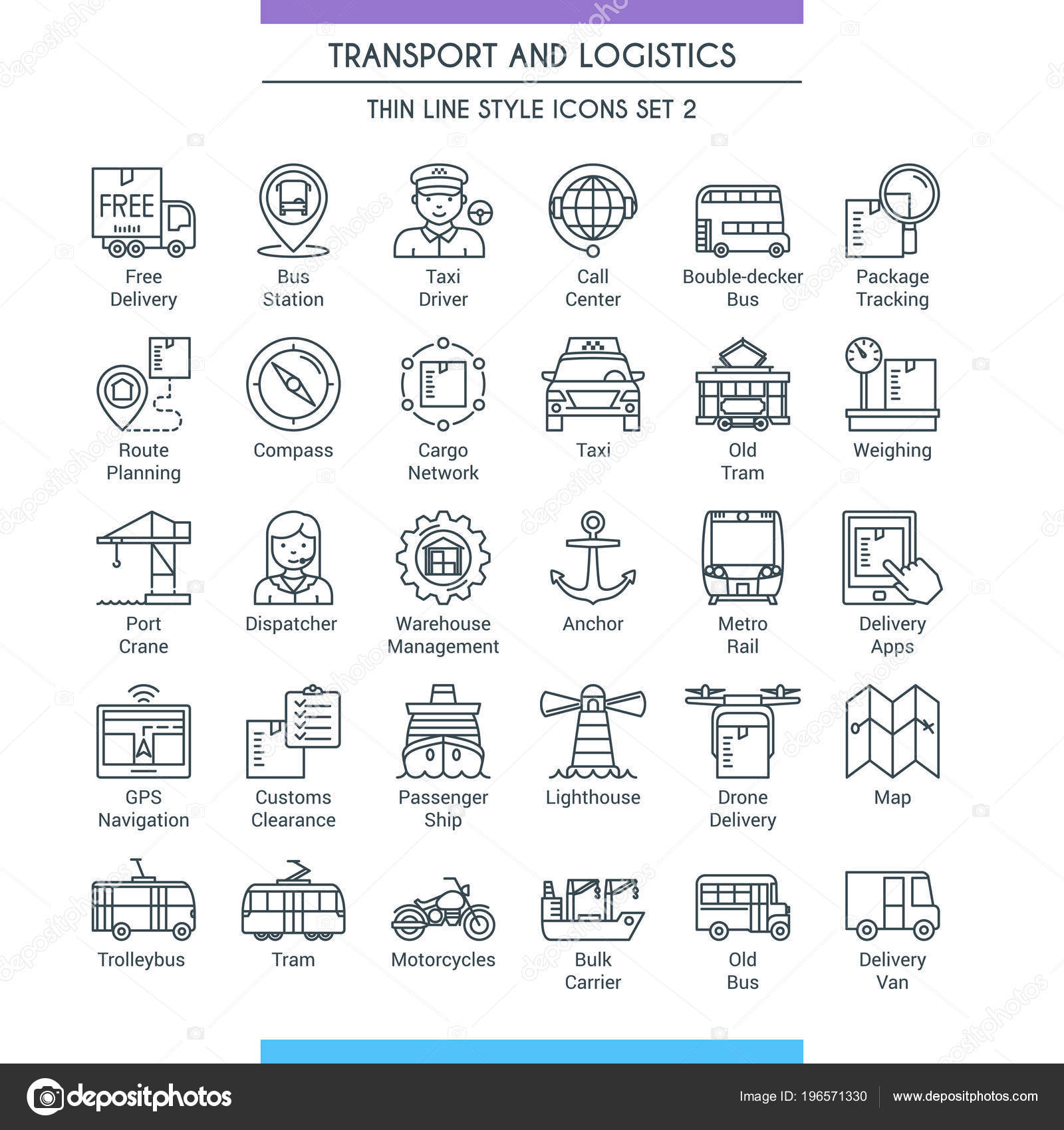 Transport and logistic line icons 02 Stock Vector Image by ©Genestro ...