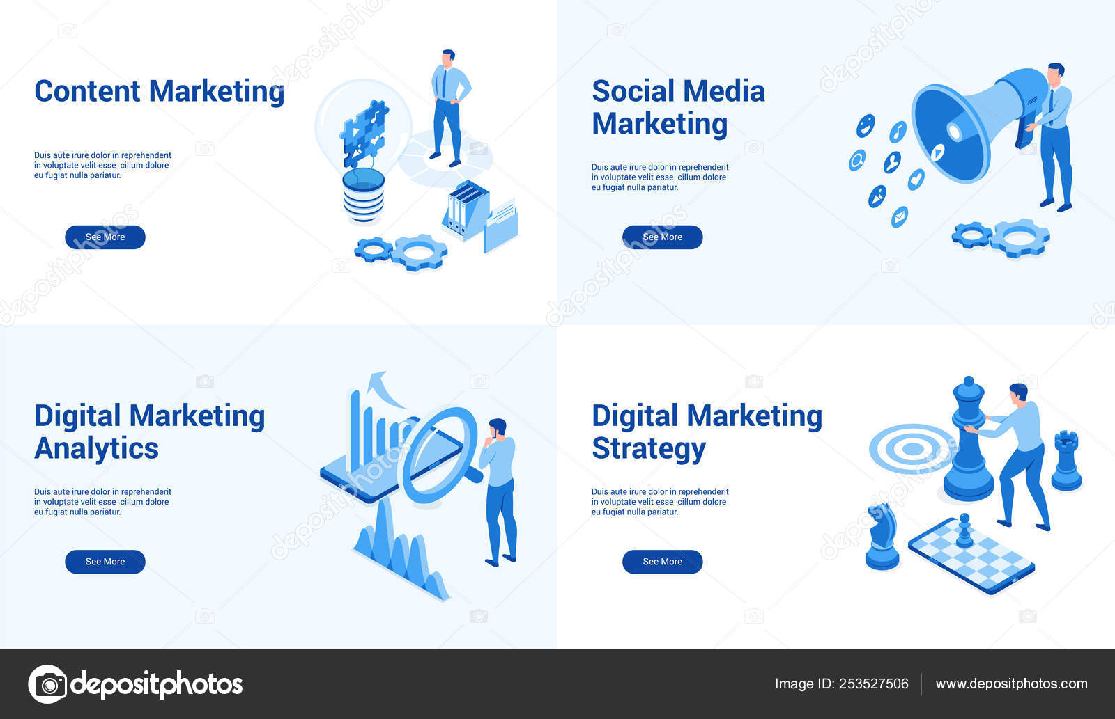 Marketing blue set Stock Vector Image by ©Genestro #253527506