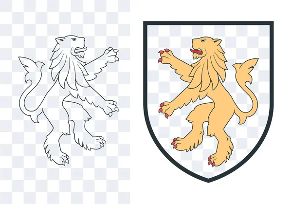 Standing heraldic lion — Stock Vector © Genestro #22459095