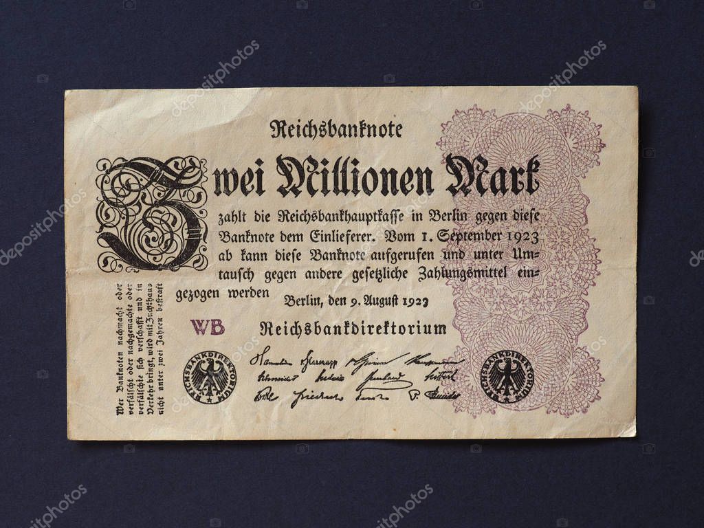Zwei Millionen Mark (que significa dos millones de marcos) año 1923 ...