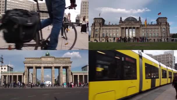 Berlin Germany Circa 2010 Split View Main Berlin Landmarks Stock Video ...