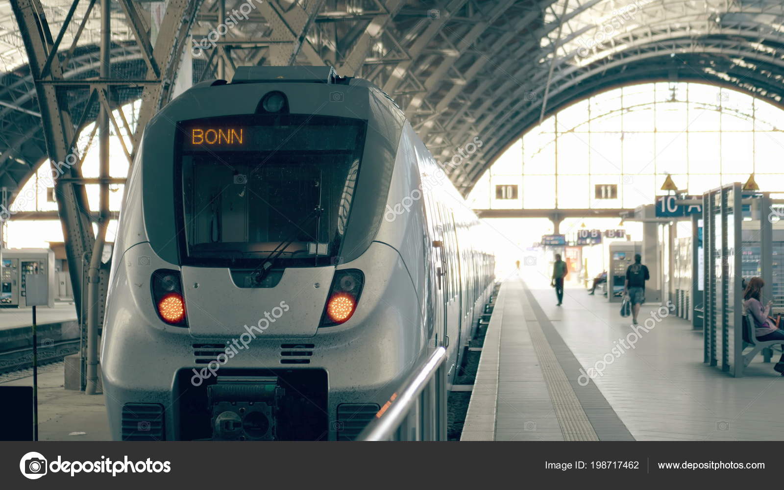 Modern train to Bonn. Travelling to Germany conceptual illustration ...