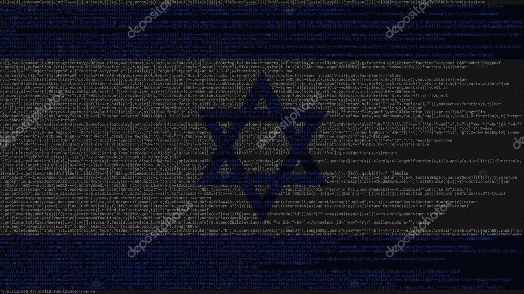 Código fuente y bandera de Israel. Tecnología digital israelí o ...