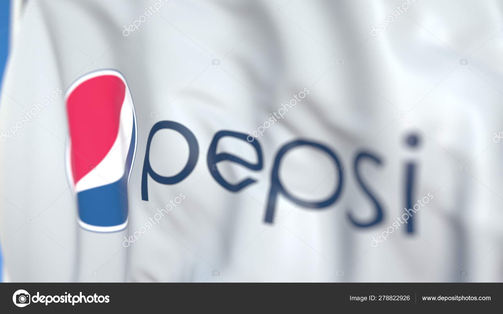 Waving flag with Pepsi logo, close-up. Editorial 3D rendering – Stock ...