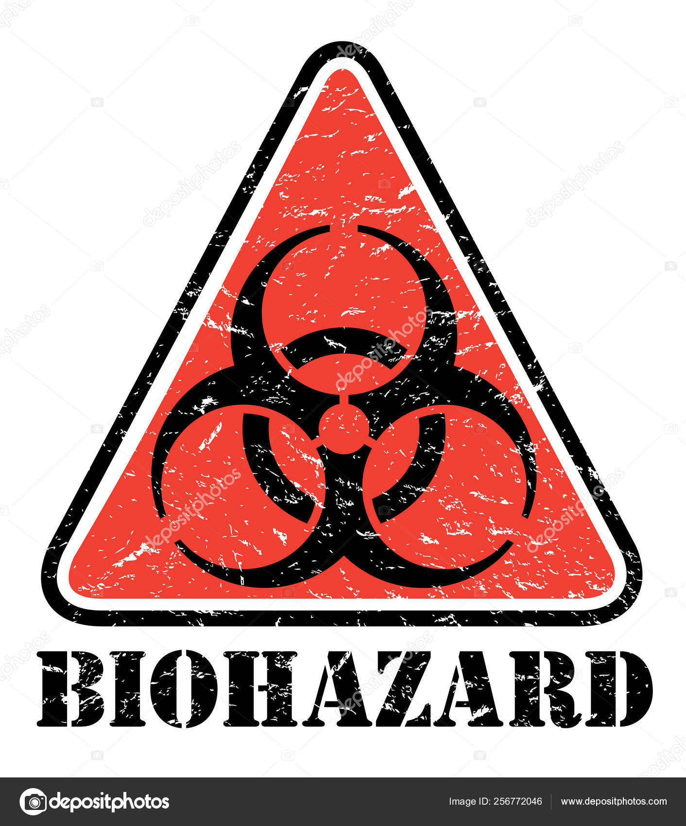 Distressed Bio Hazard Sign Biological Waste Infectious Disease Symbol ...