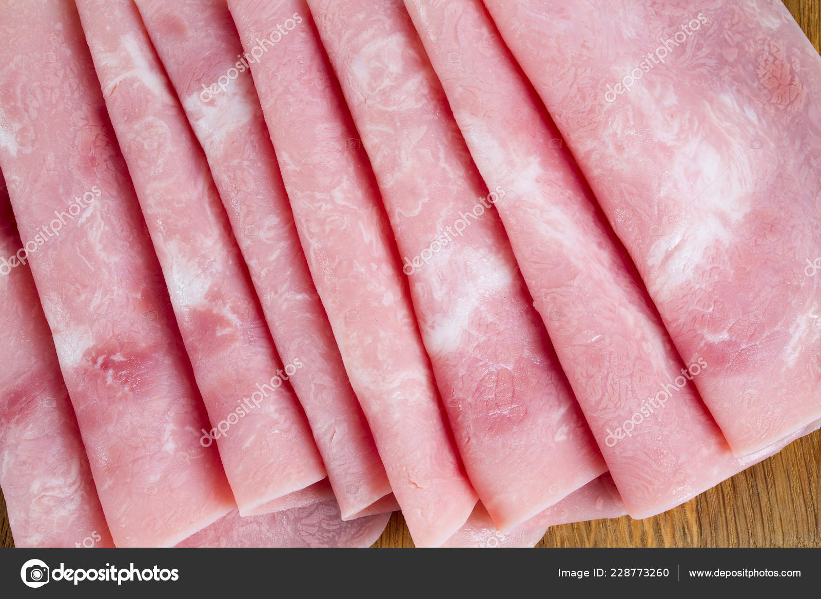 Squared Slice Lean Pork Ham — Stock Photo © dianazh #228773260