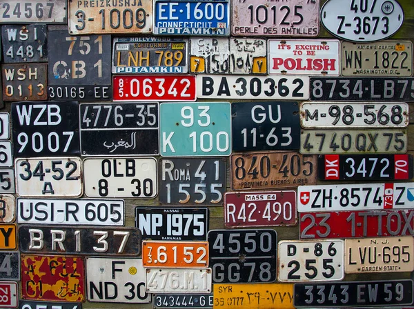 Old License Plates on Display in Luckenbach, Texas – Stock Editorial ...