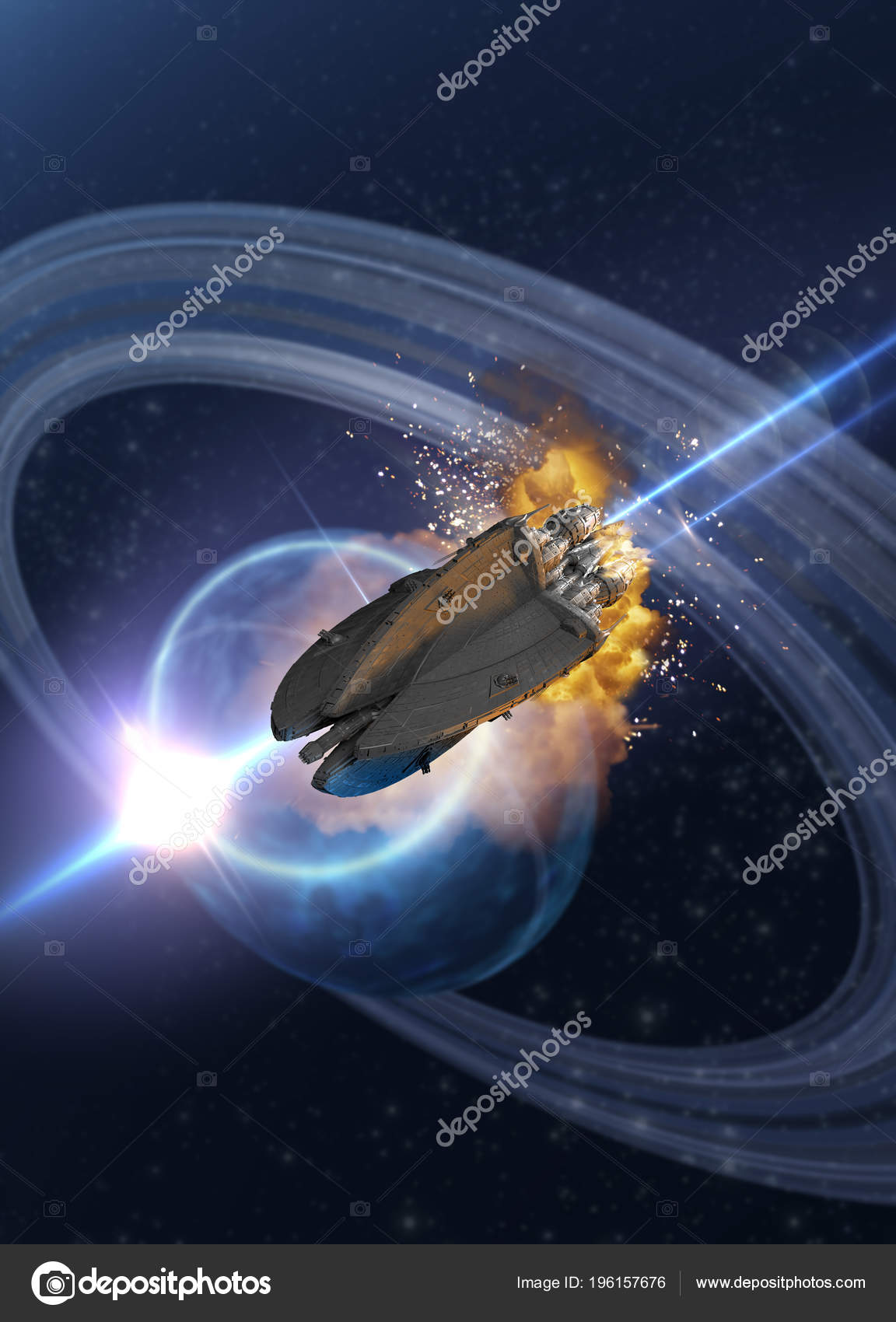 Space Ship Blowing Up