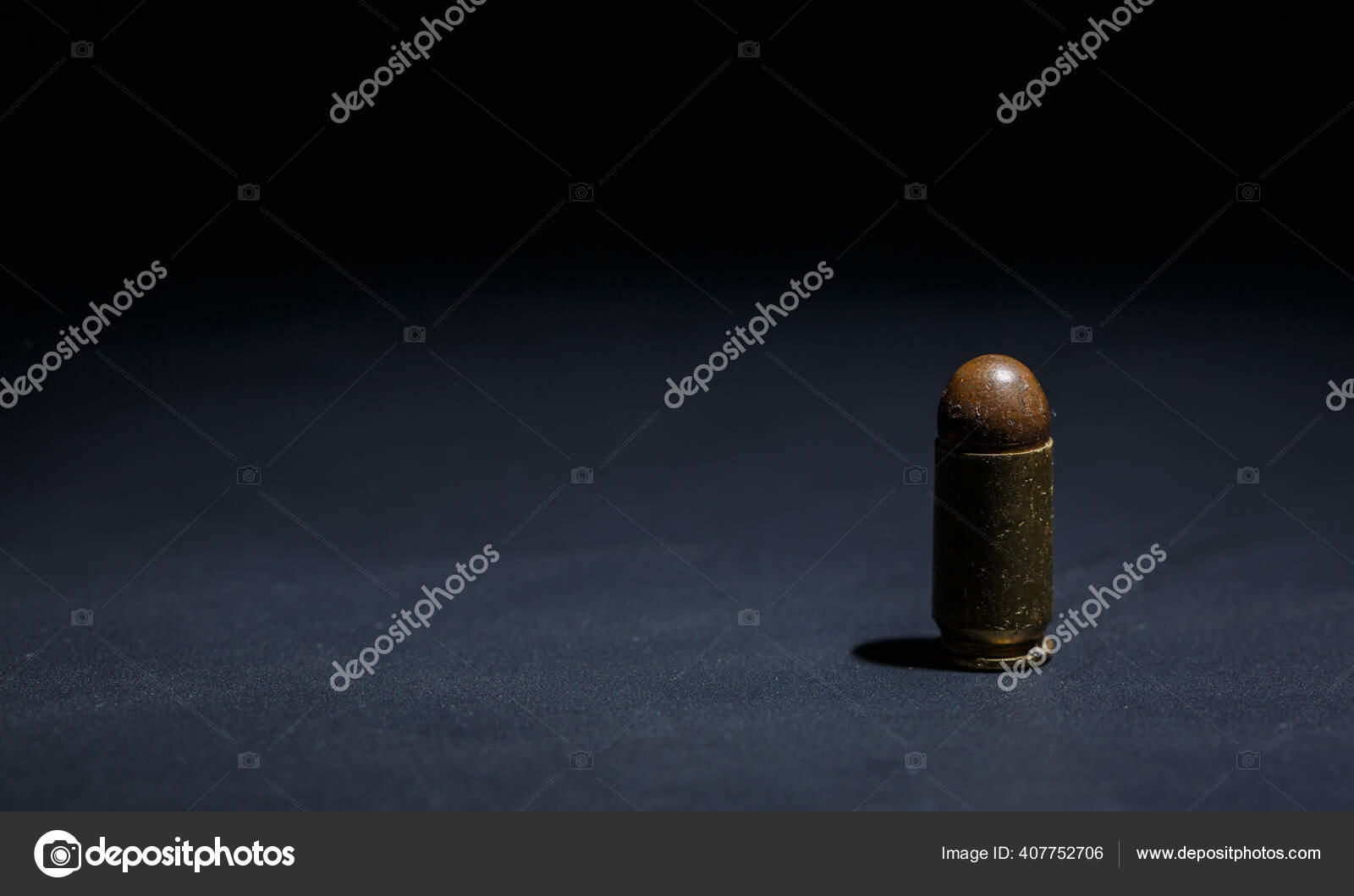 9Mm Bullet Pistol Self Defense Black Background — Stock Photo ...