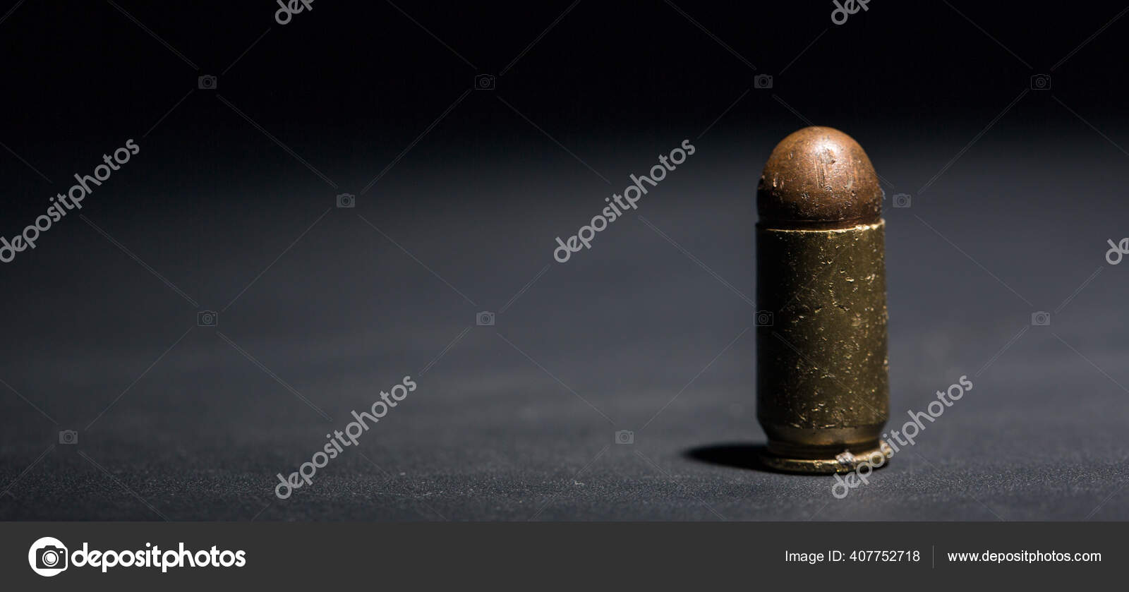 9Mm Bullet Pistol Self Defense Black Background — Stock Photo ...