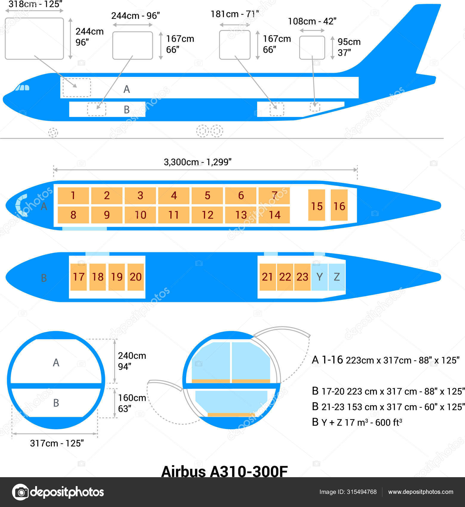 Airbus A310 300F Guía Aviones Carga Vector de stock por ©Pokutius 315494768