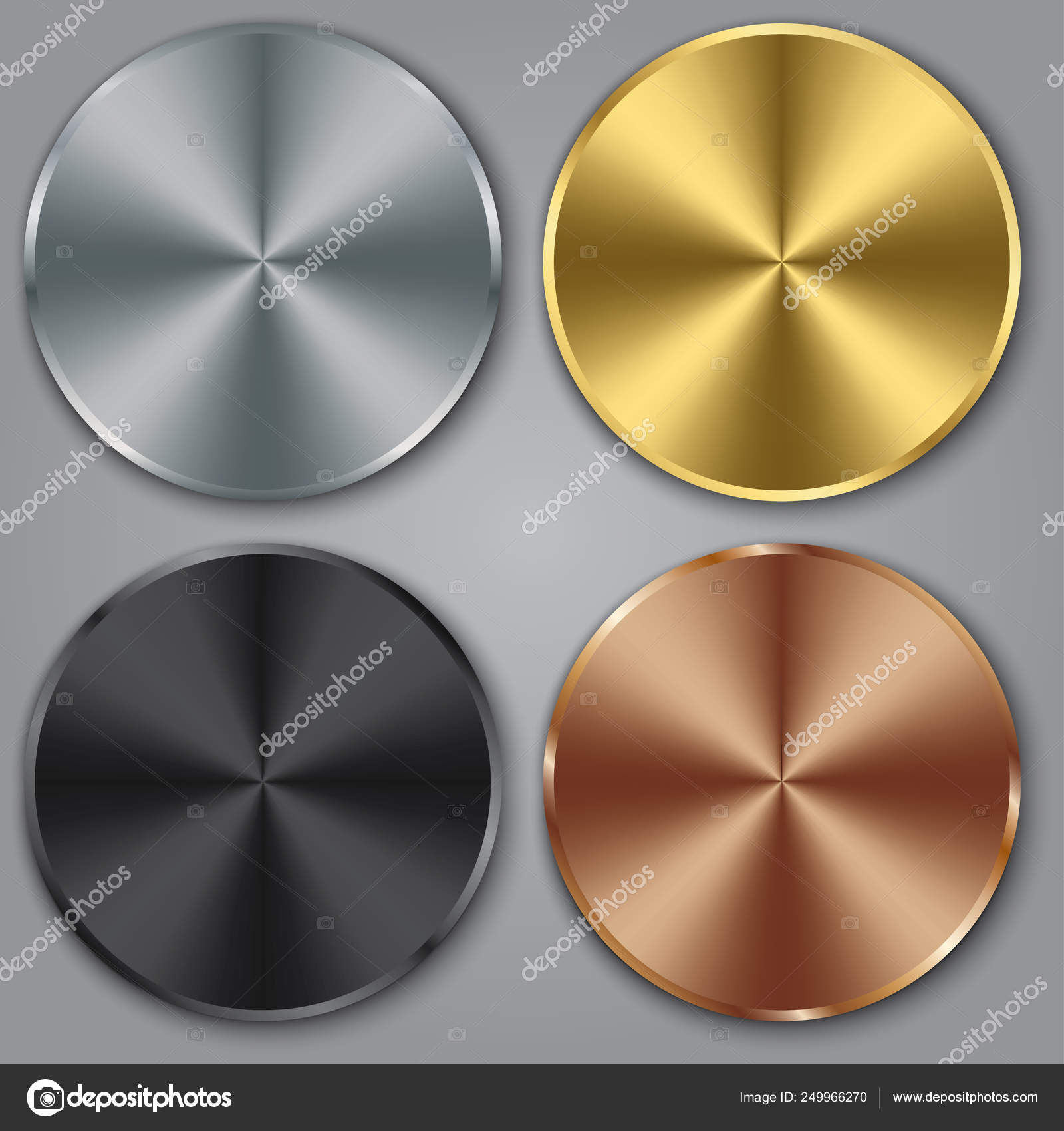 Metal templates set with texture, metal button set with texture, Stock ...