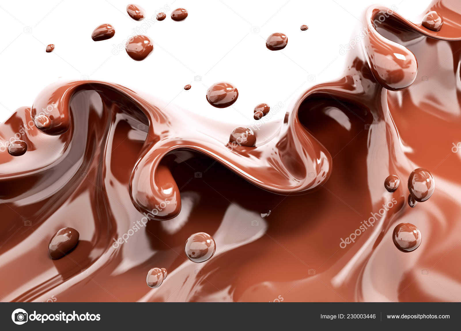Splashing Chocolate Abstract Background Isolated Rendering — Stock ...