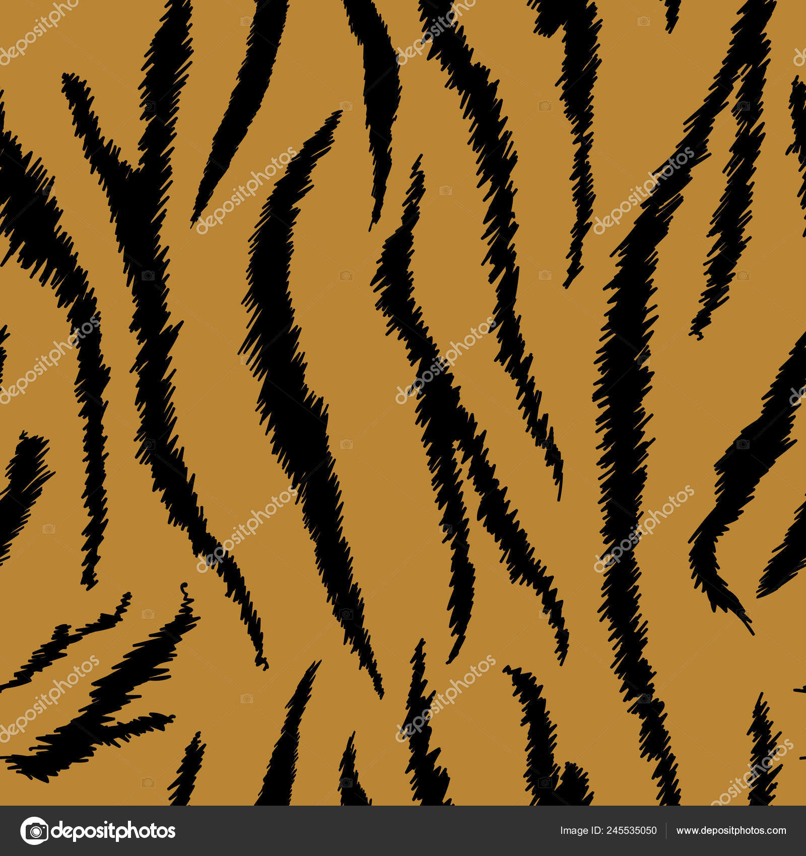 Tiger Texture Seamless Animal Pattern. Striped Fabric Background Tiger ...