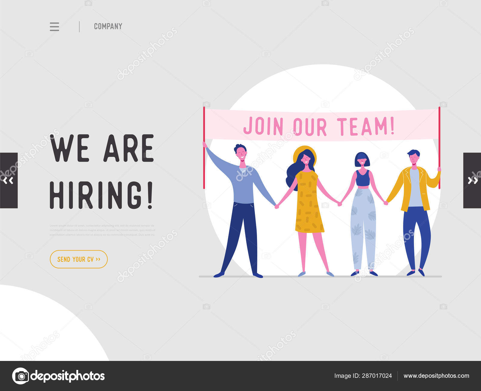 Estamos contratando o conceito de ilustração, recrutamento de emprego ...