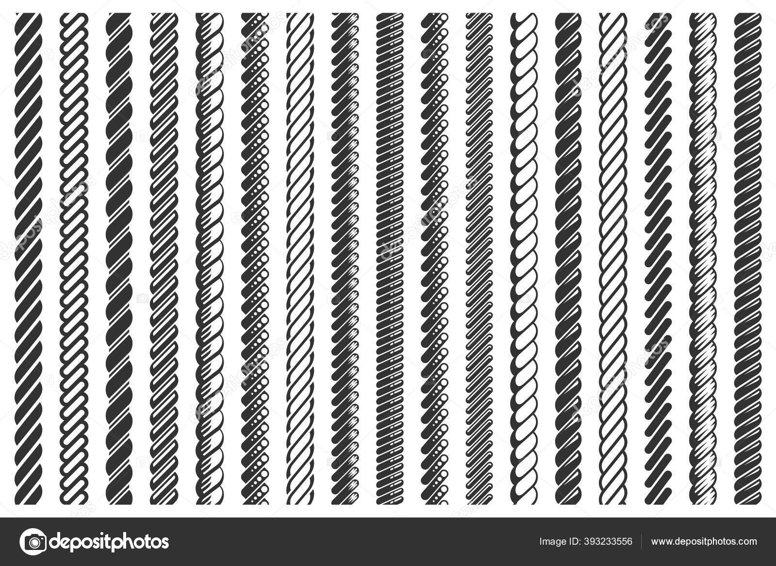 Rope pattern brushes set Stock Vector Image by ©alisher #393233556