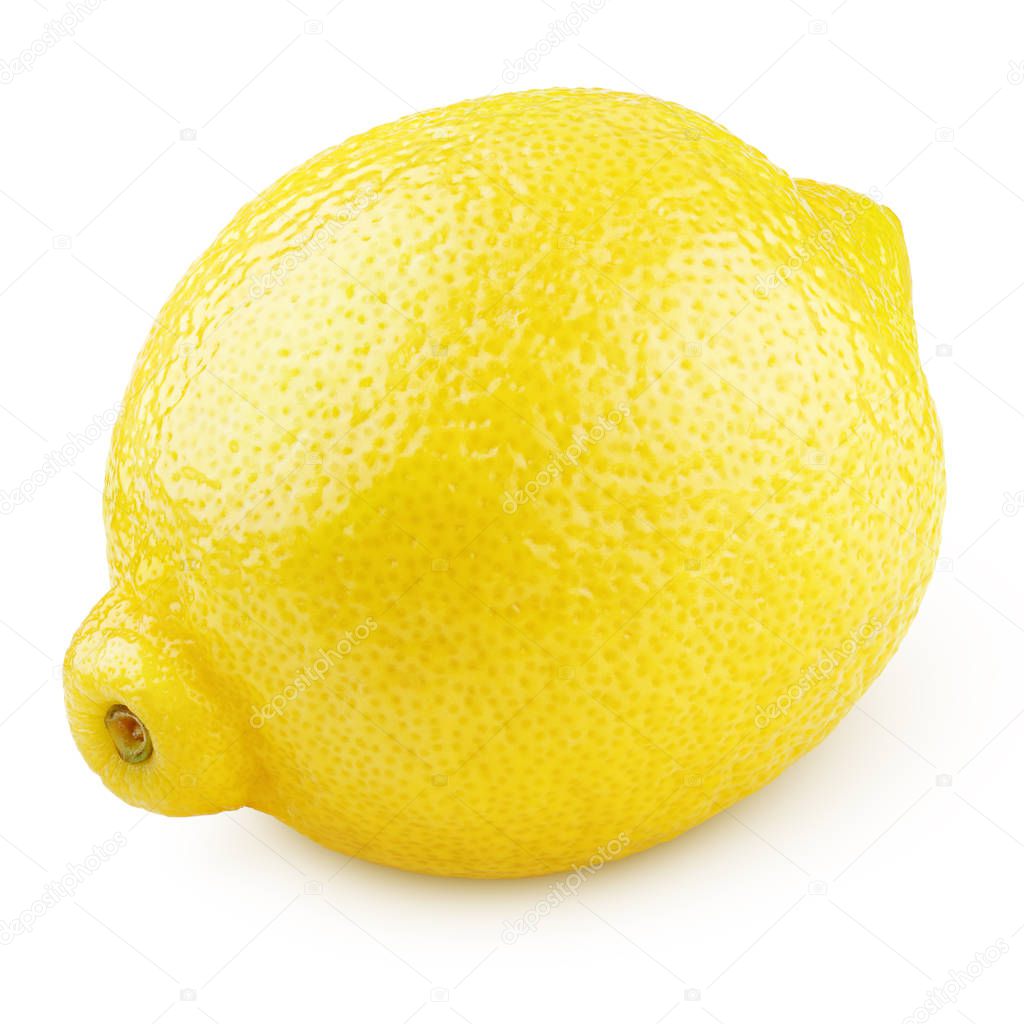 Cítricos amarillos maduros de limón aislados sobre fondo blanco con ...