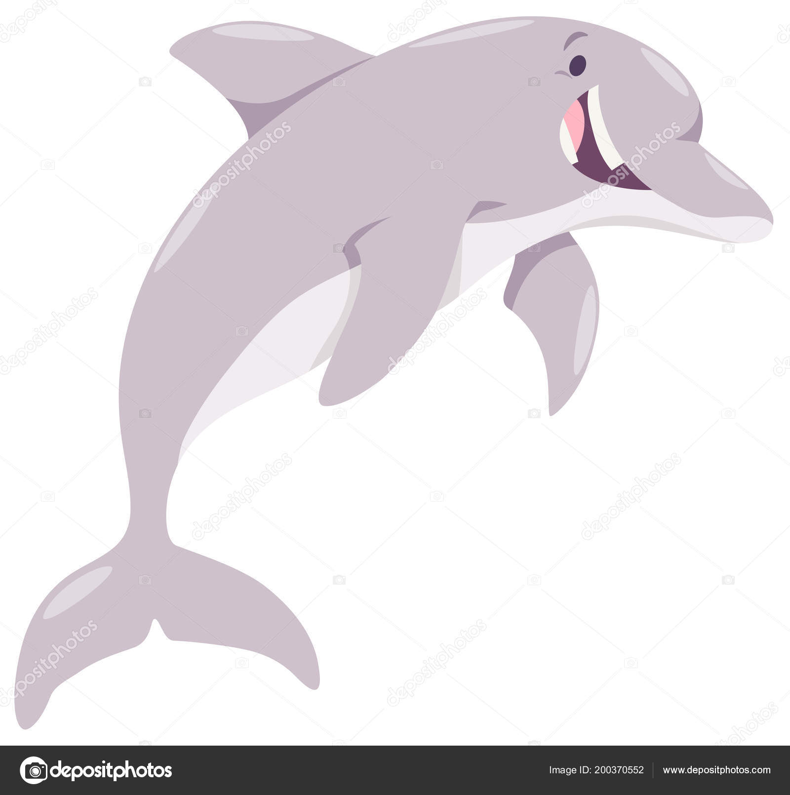 Cartoon Illustration Happy Dolphin Sea Animal Character Stock Vector by ...