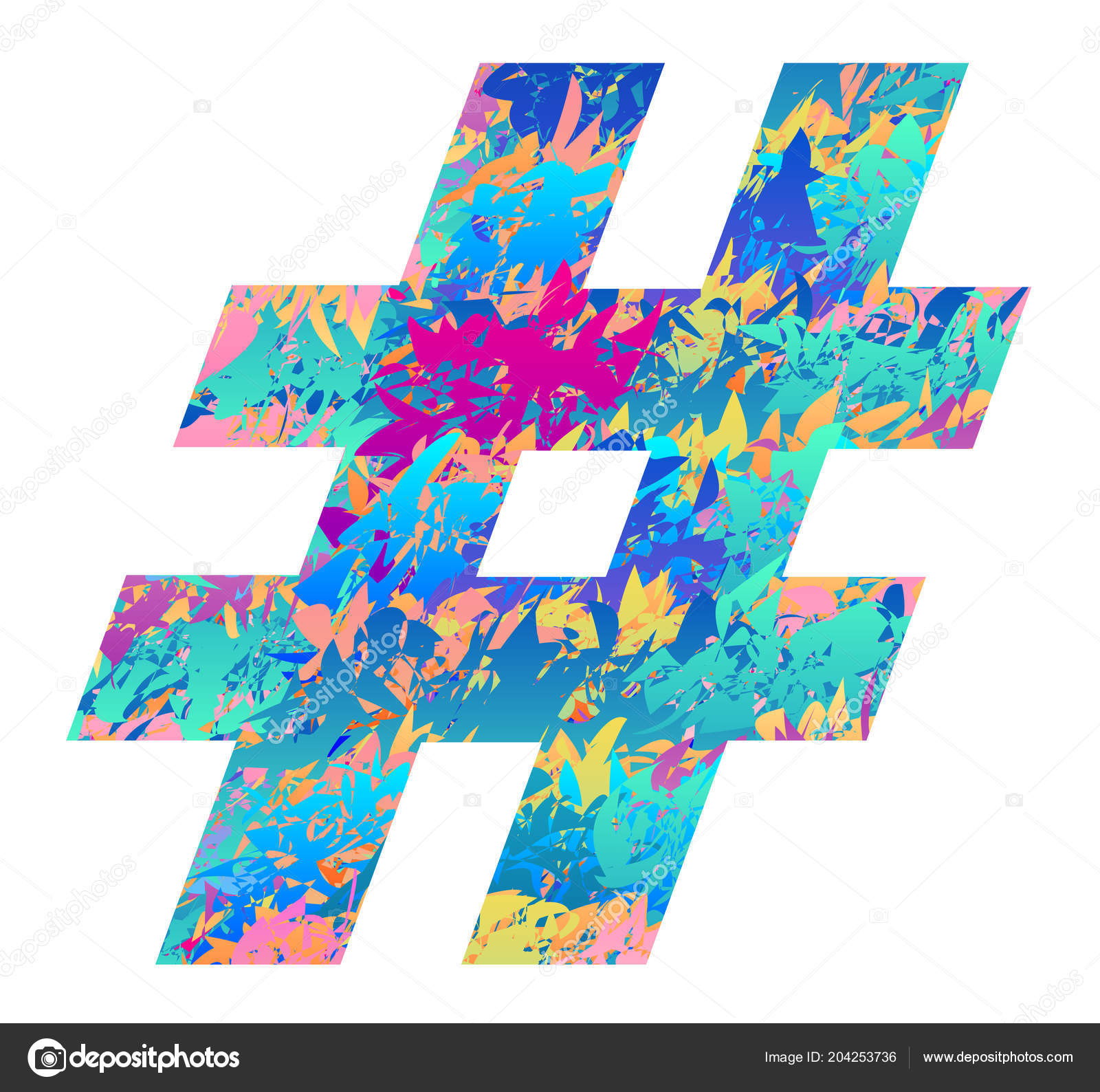 Vector Illustration Hashtag Hash Sign Modern Graphic Design Vibrant ...