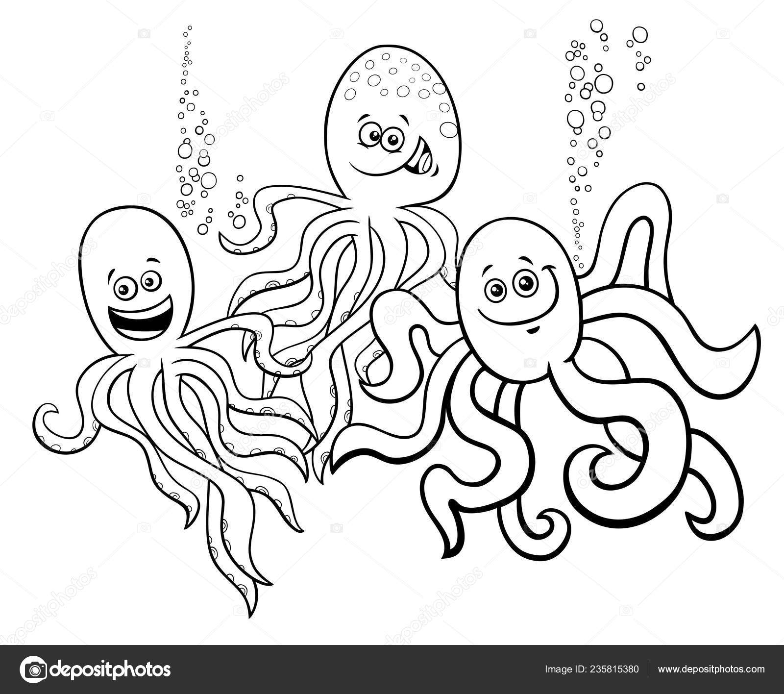 Octopus Clip Art Black And White 265 Octopus Illustration Black And