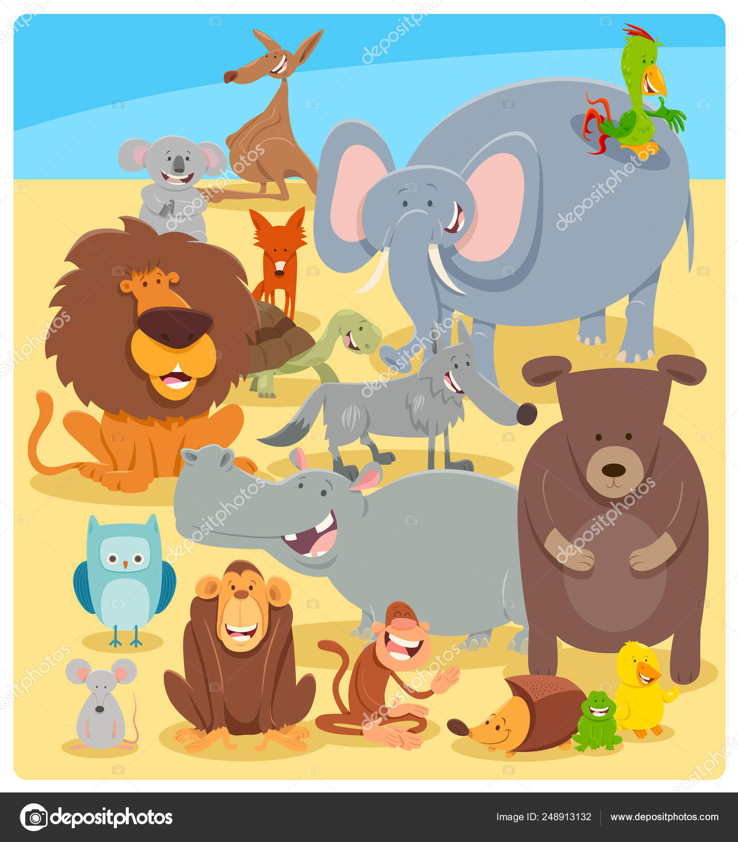 Cartoon animal characters group Stock Vector by ©izakowski 248913132