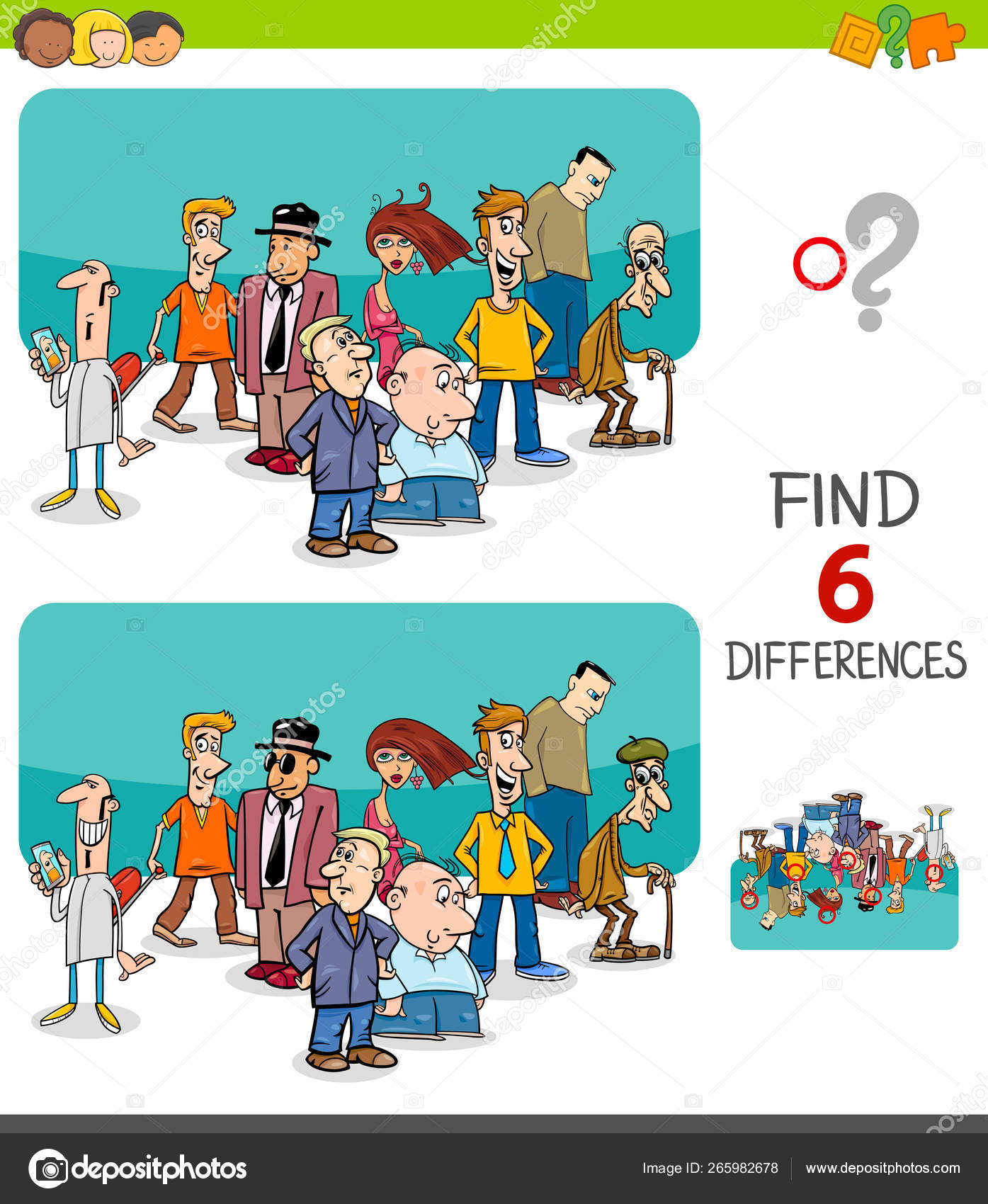 Differences task with people characters group Stock Vector by ...