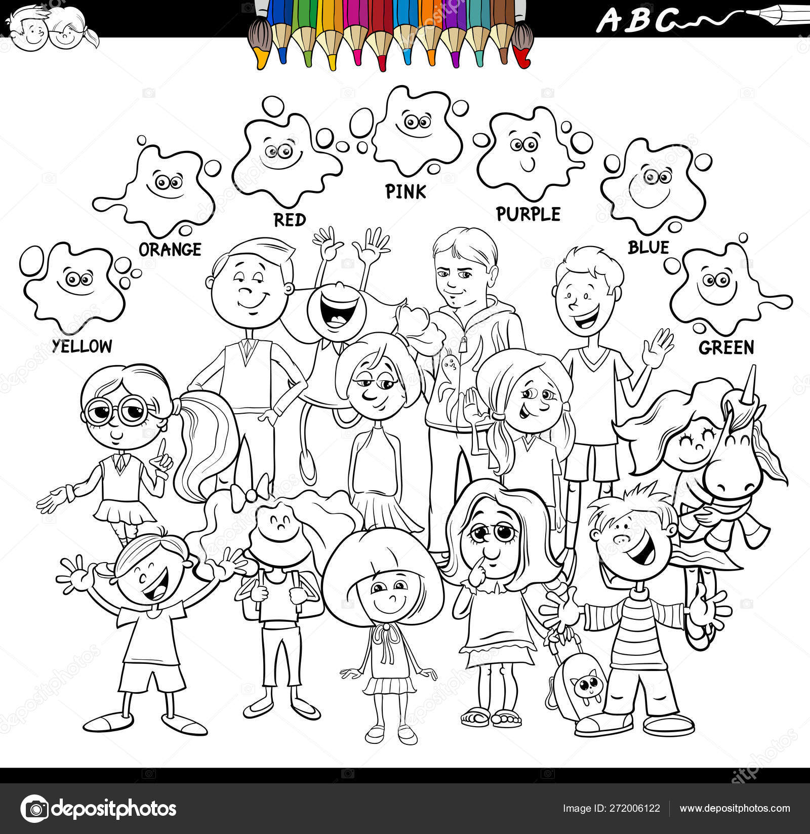 Couleurs de base livre à colorier avec enfants Vecteur par ©izakowski ...