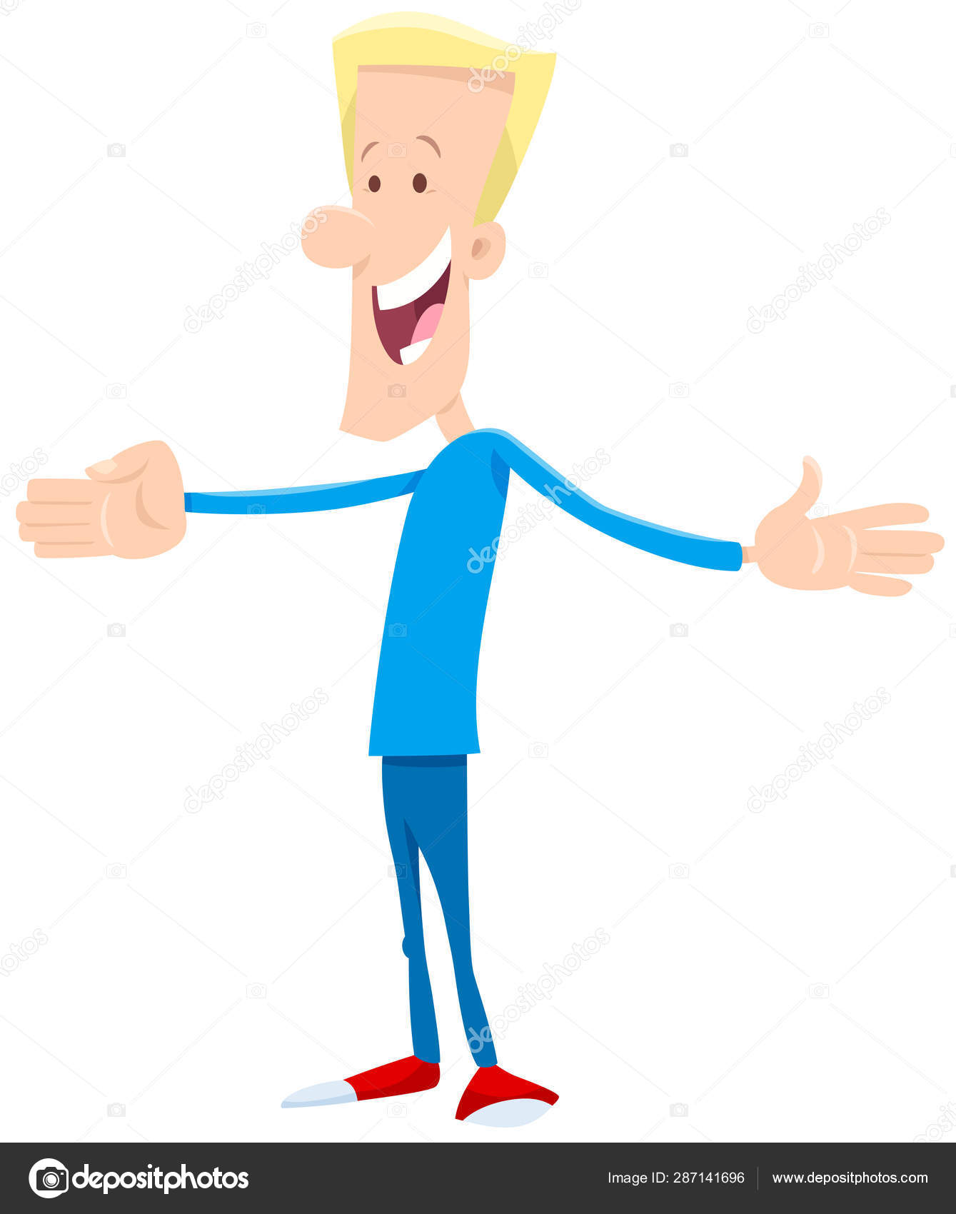 Man with open arms cartoon illustration Stock Vector Image by ...