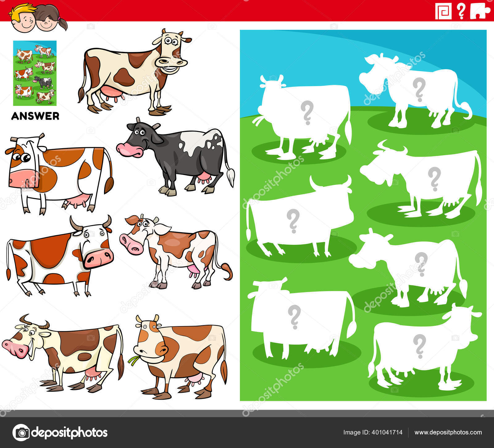 Illustration Dessins Animés D'objets Assortis Bonne Forme Silhouette ...