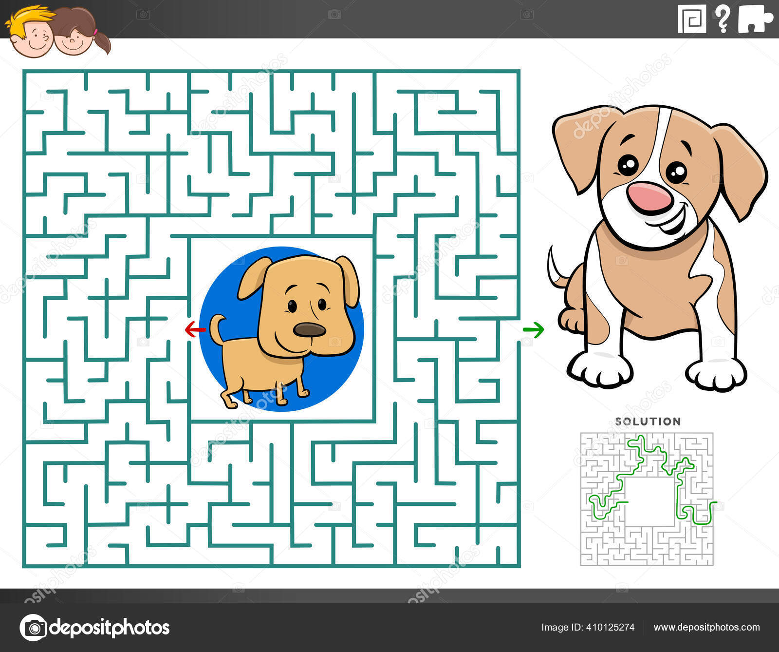 Cartoon Illustration Educational Maze Puzzle Game Children Puppies 스톡 ... Cartoon Illustration Educational Maze Puzzle Game Children Puppies 스톡 ...