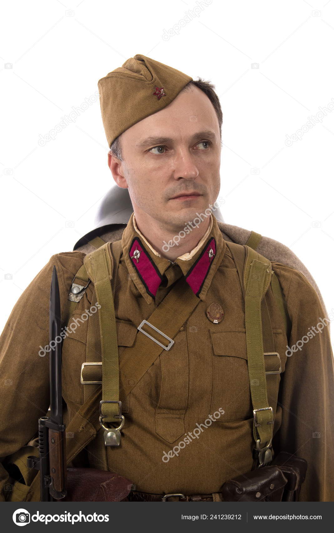 Man Actor Military Uniform Soldier Red Army Times World War – Stock ...