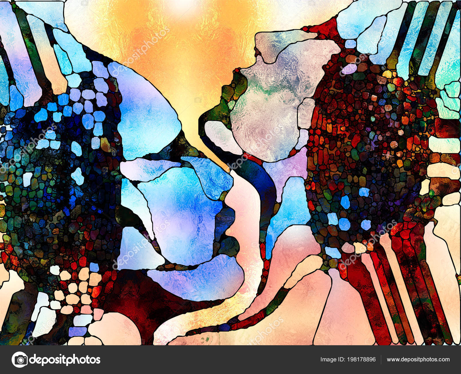 Stained Glass Forever Series Background Design Color Fragments Shape ...