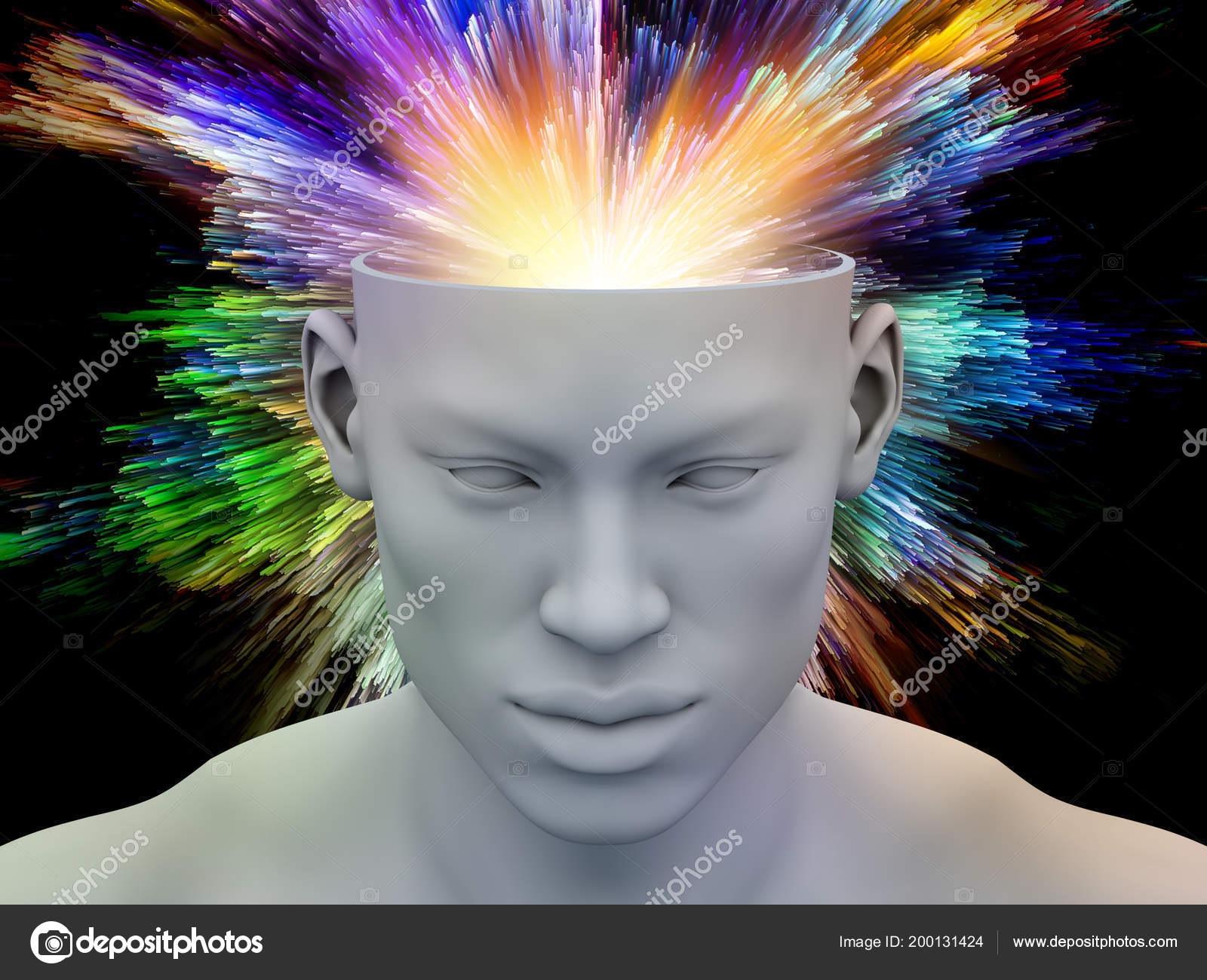 Brain Fog Illustration Human Head Color Motion Trails Subjects Art ...