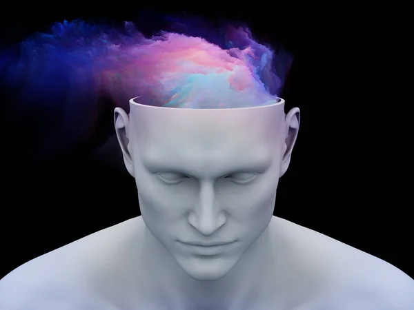 Mind Fog Illustration Human Head Colorful Fractal Clouds Subjects Art ...