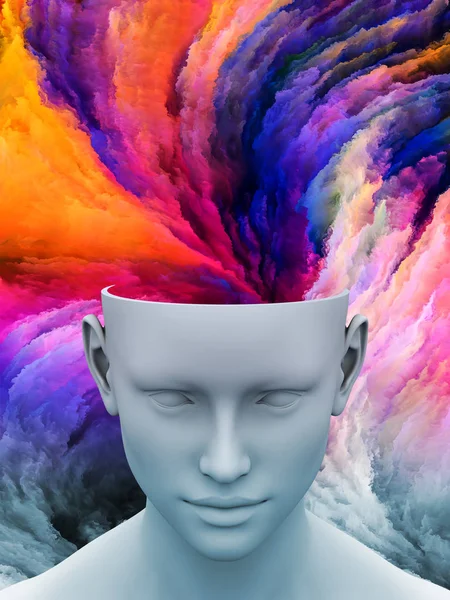 Mind Fog Illustration Human Head Colorful Fractal Clouds Subjects Art ...