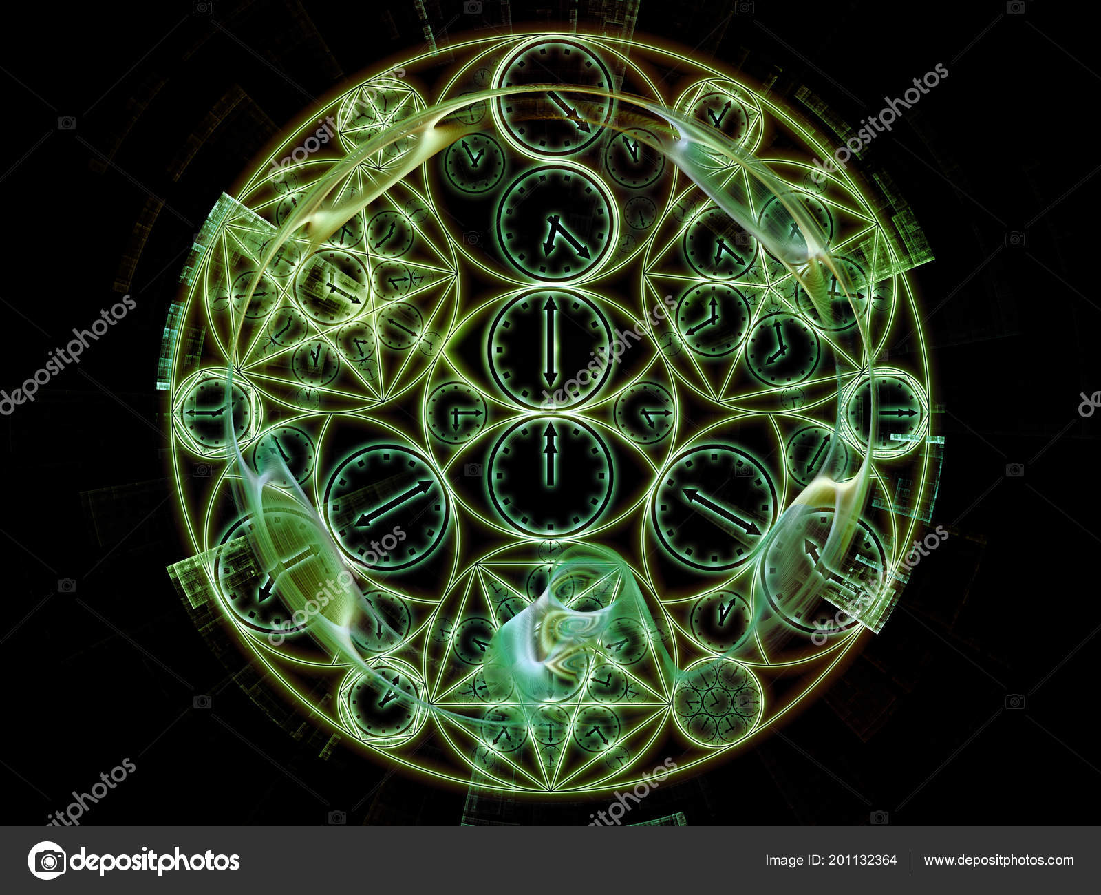 Time Connection Series Abstract Design Made Time Fractal Geometry ...