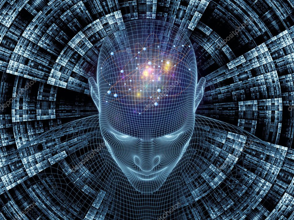 Serie Mente Radiante. Representación 3D del modelo de malla de alambre ...