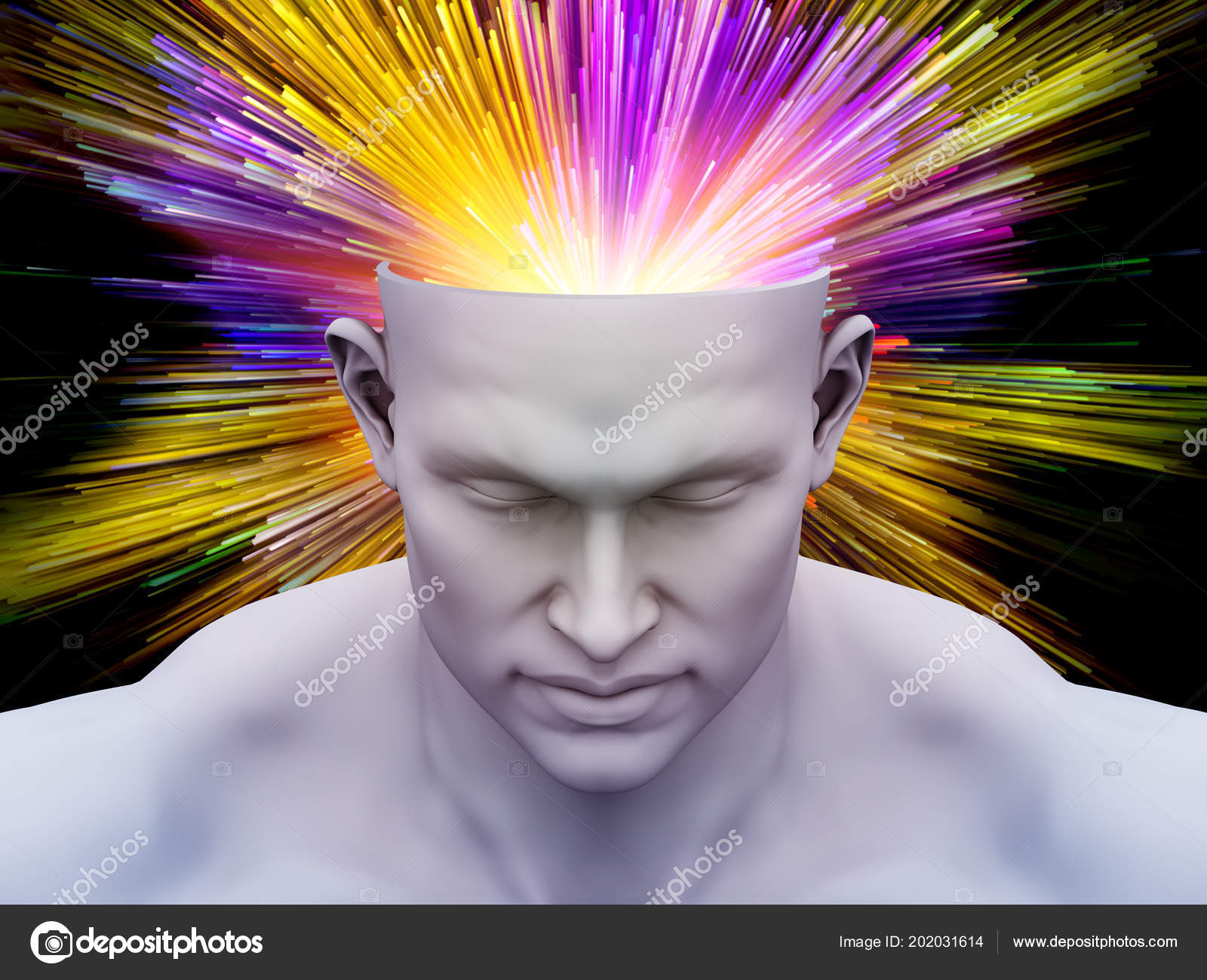 Brain Fog Illustration Human Head Color Motion Trails Subjects Art ...