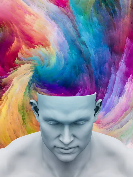 Mind Fog Illustration Human Head Colorful Fractal Clouds Subjects Art ...