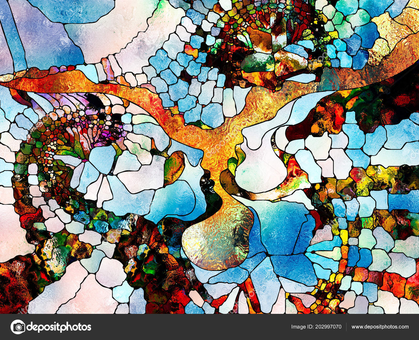 Stained Glass Forever Series Backdrop Color Fragments Shape Patterns ...
