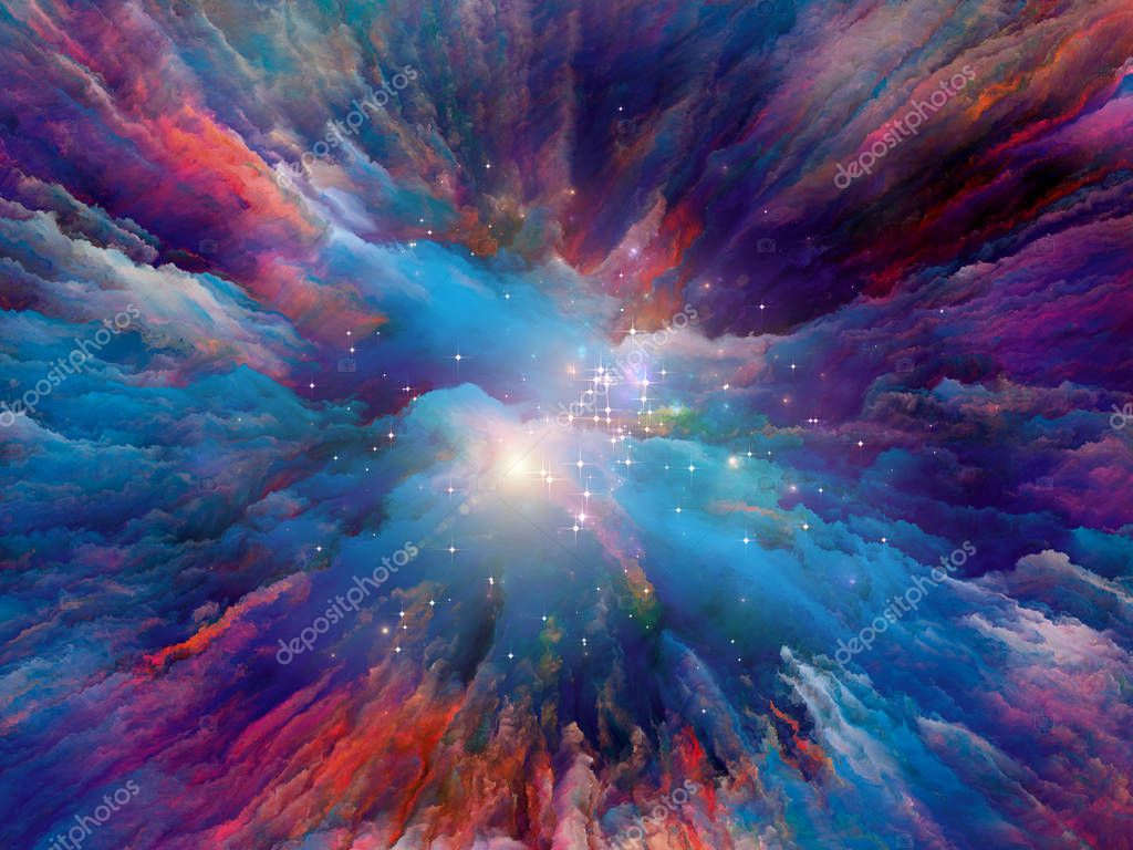 Serie Color Splash. Arreglo creativo de pintura fractal y textura rica ...