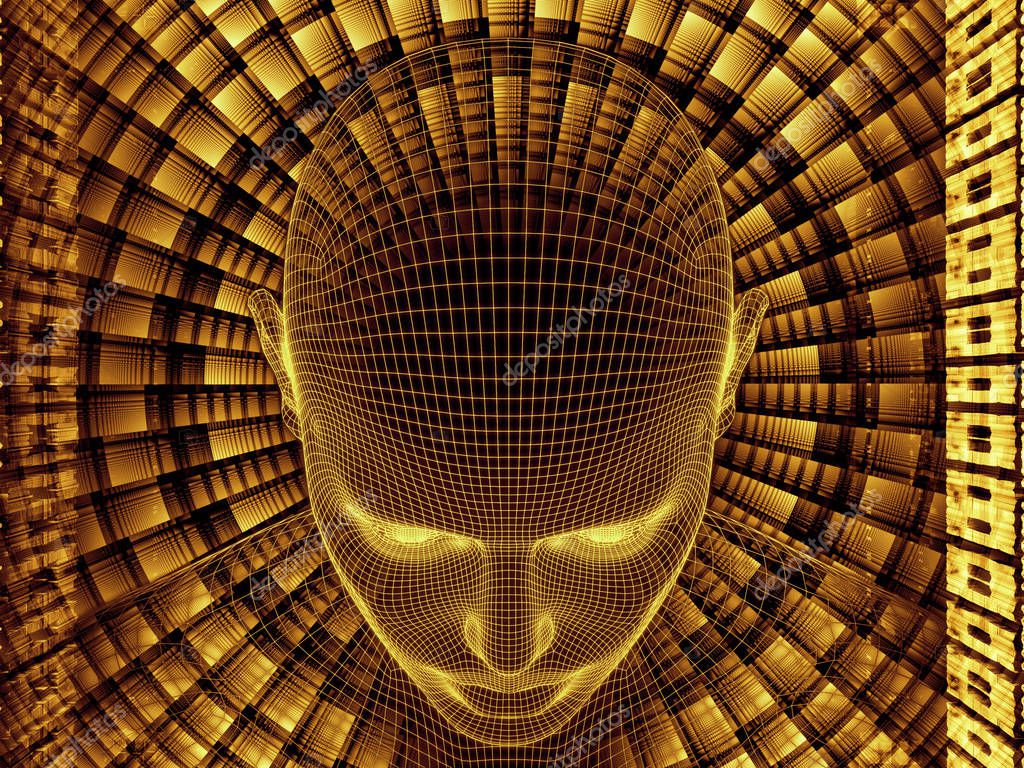 Serie Mente Radiante. Composición del modelo de malla de alambre de ...