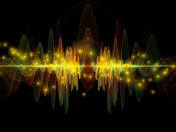 Wave Function series. Design composed of colored sine vibrations, light ...